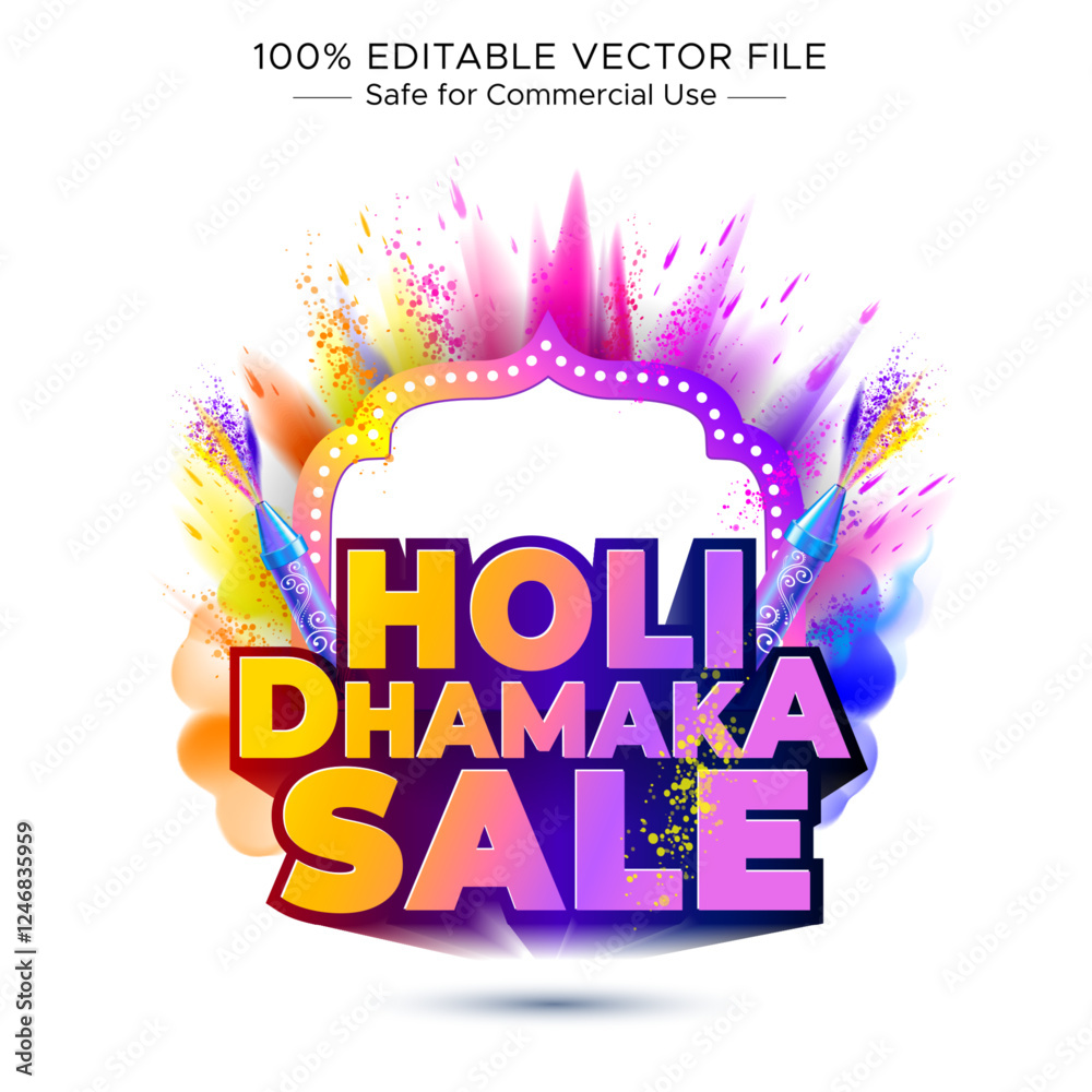 Holi, traditional color festival of india. Holi Dhamaka Sale promotion ...