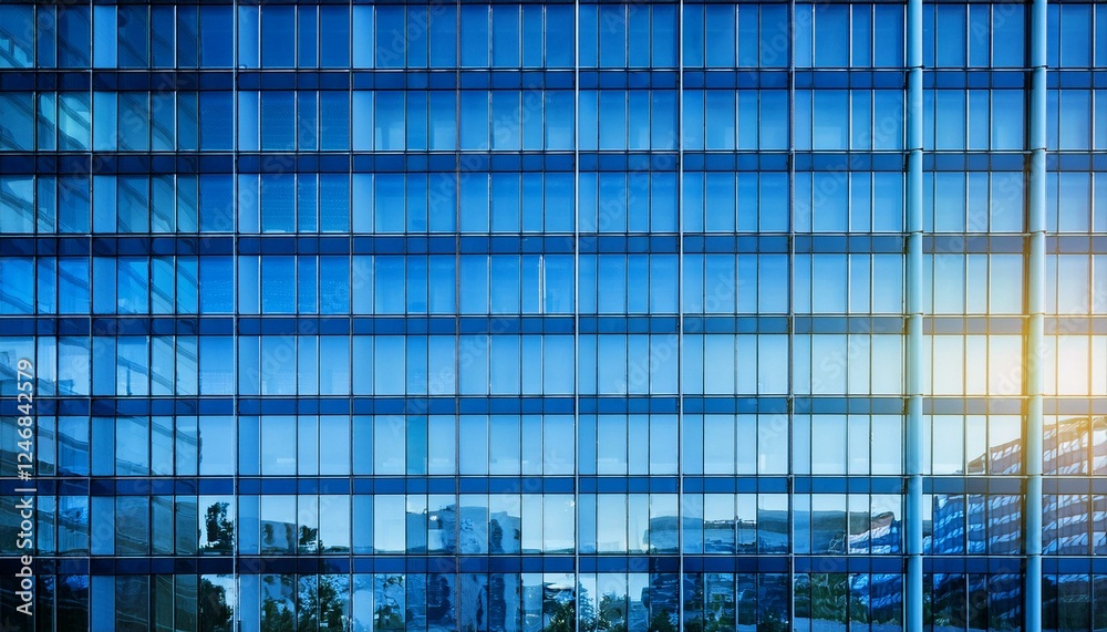 office building windows texture of blue glass for business background ...