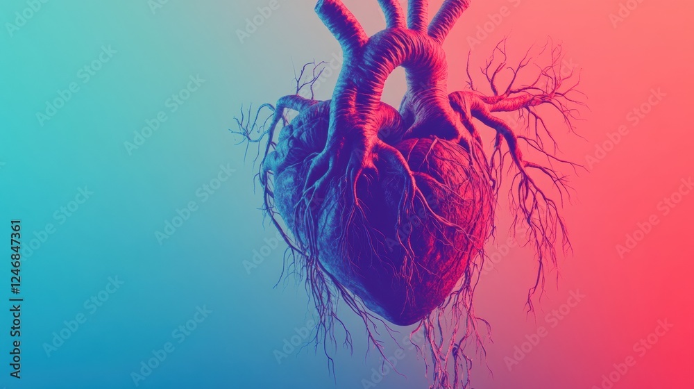 Detailed anatomical representation showcasing the human circulatory ...