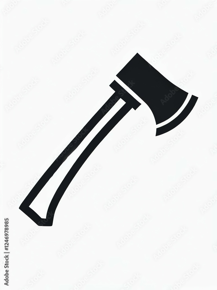 axe icon, simple hatchet symbol, axe pictogram, tool, blade, chop, wood ...