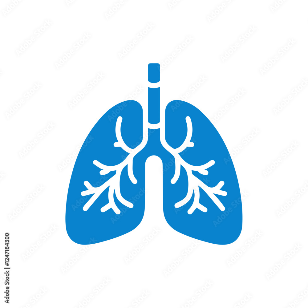 blue simple human lung icon. Stock Vector | Adobe Stock