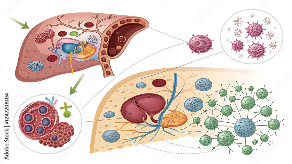 Stages of liver damage infographic medical scheme with arrows vector ...