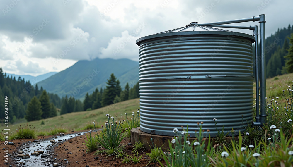 Rural water storage tanks for eco-awareness campaigns, water management ...