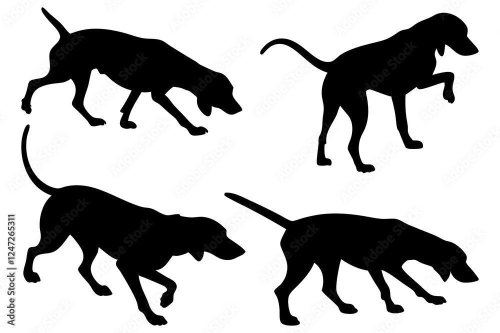 Dog Scent Tracking SVG Clipart Set – Bloodhound, GSP, and Dachshund ...