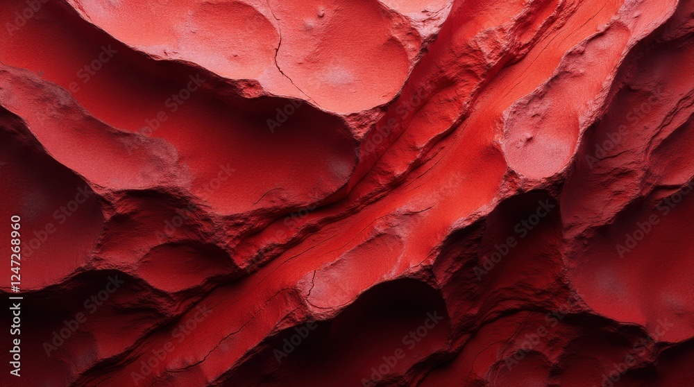 Bold red sandstone texture with rugged, layered formations and deep ...