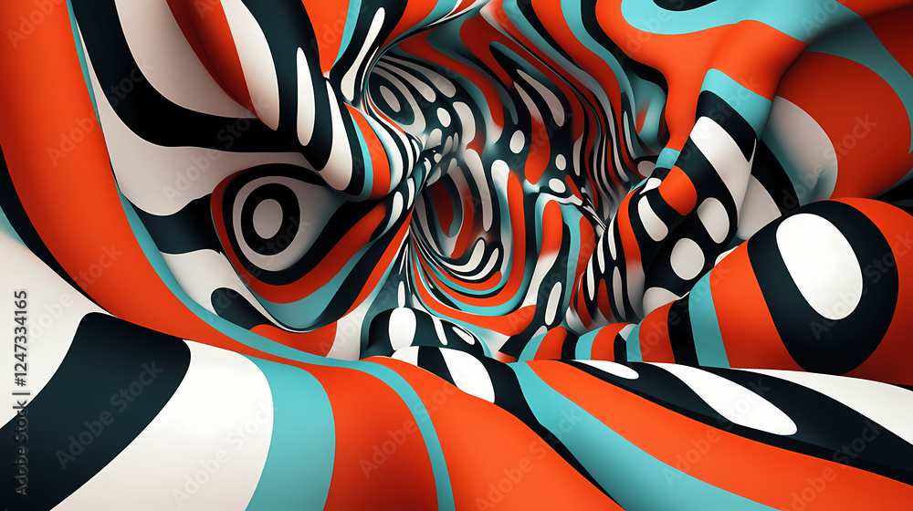Optical illusion art, abstract wallpaper design with twisted ...