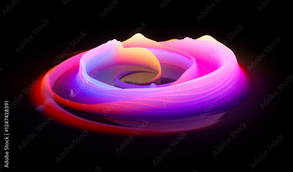 Glow swirl light effect. Circular lens flare. Abstract rotational lines ...