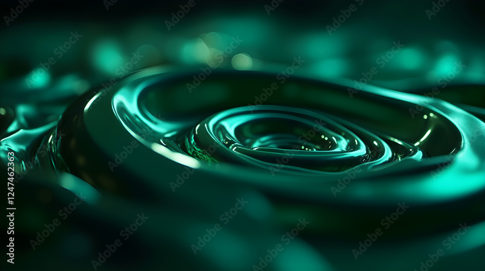 Emerald Green Liquid Swirl Abstract Art: Macro Photography of Viscous ...