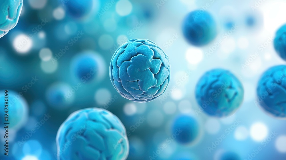 Vibrant blue cell illustrations showcase the intricate structures and ...