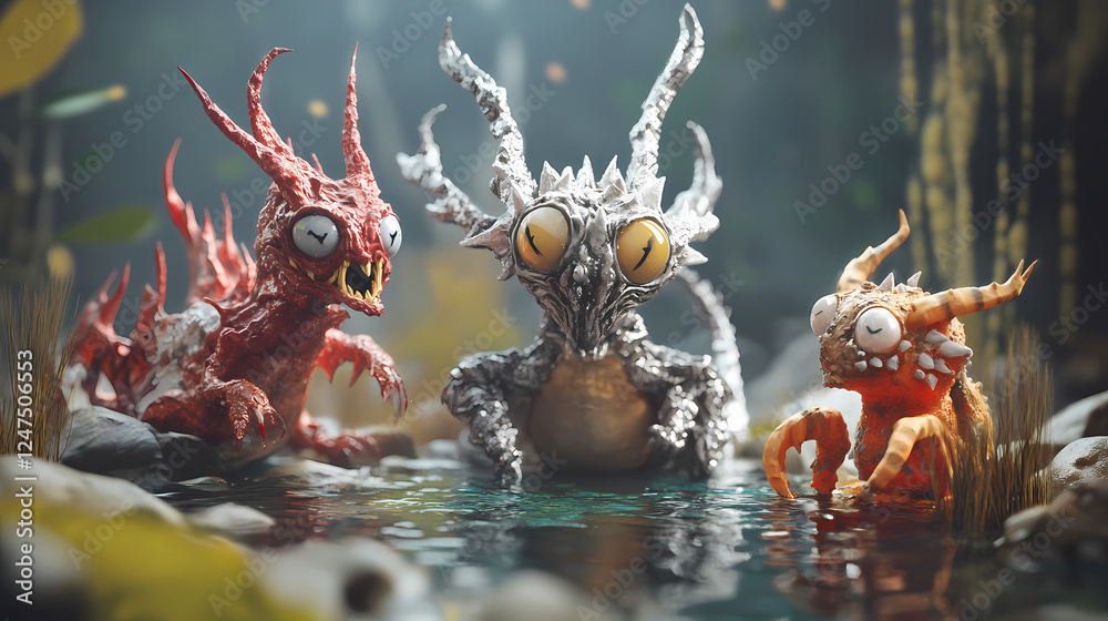 3d enigmatic creature clan exploring unique mythical beasts in isolated environments. Mythical ...