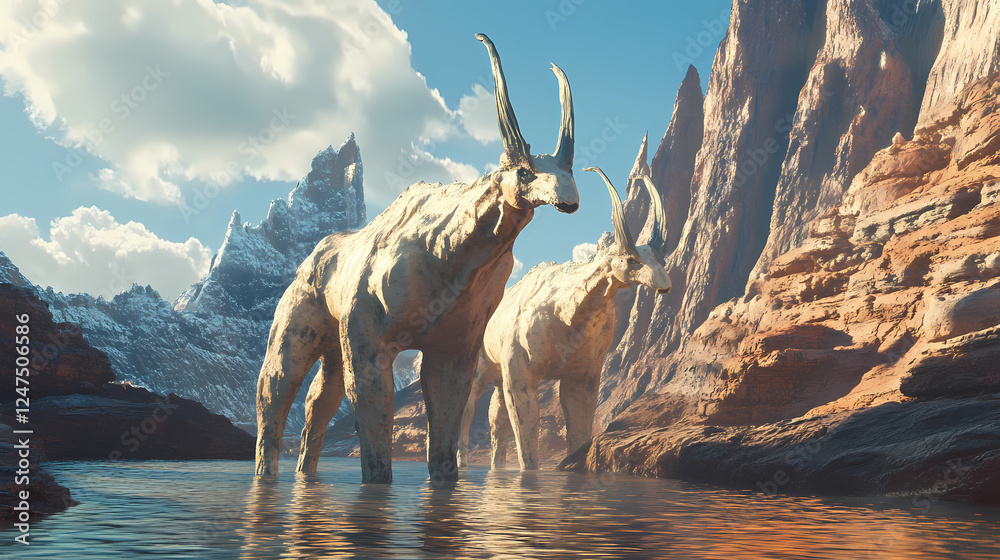 3d enigmatic creature clan exploring unique mythical beasts in isolated environments. Mythical ...