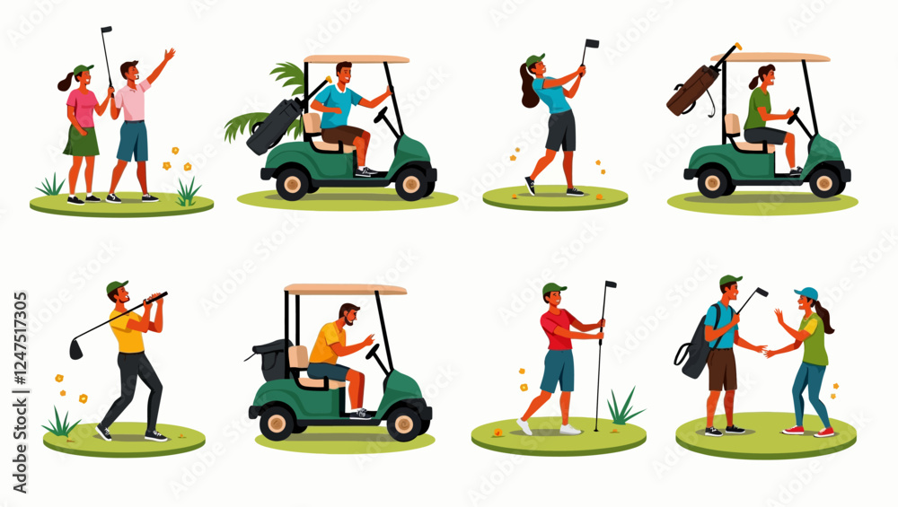 People Playing Golf and Doing Various Activities on the Golf Course ...