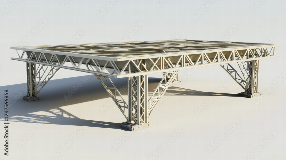 detailed visualization of structural support system featuring large ...