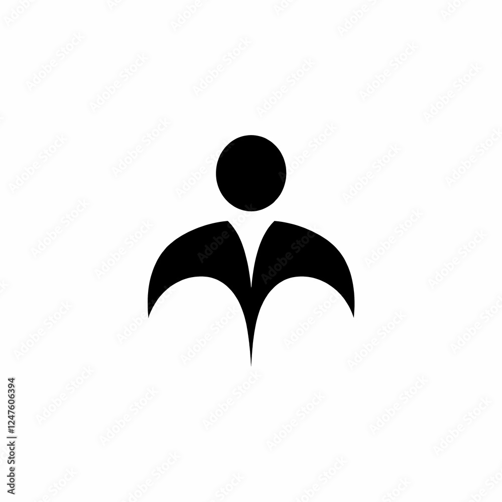 Abstract Person Icon: A minimalist black icon depicting a person ...