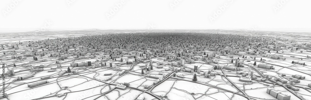 Detailed urban map shows city layout with buildings roads, land parcels ...
