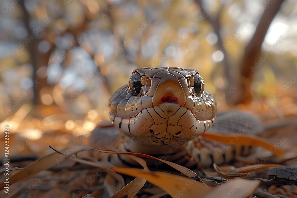 wildlife photography, an australian eastern brown snake rears up ...
