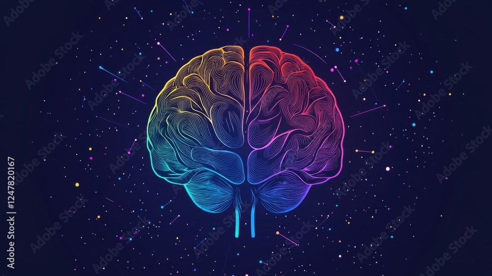 93.A modern vector illustration featuring a brain design with a ...