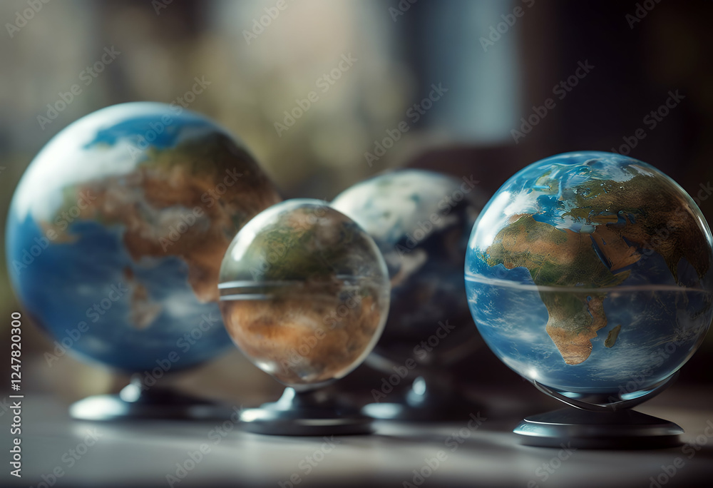 set earth weather globe planet map sphere continent atmosphere cyclone ...
