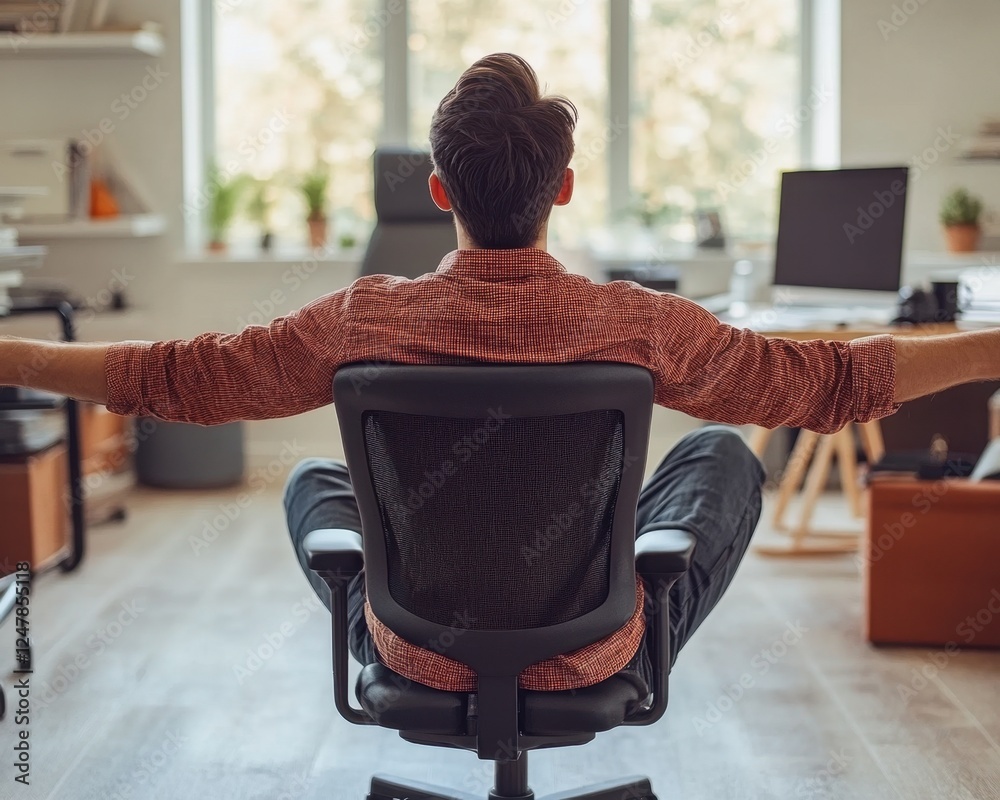 Improve Workplace Wellness Office Worker Performing Ergonomic Exercises ...