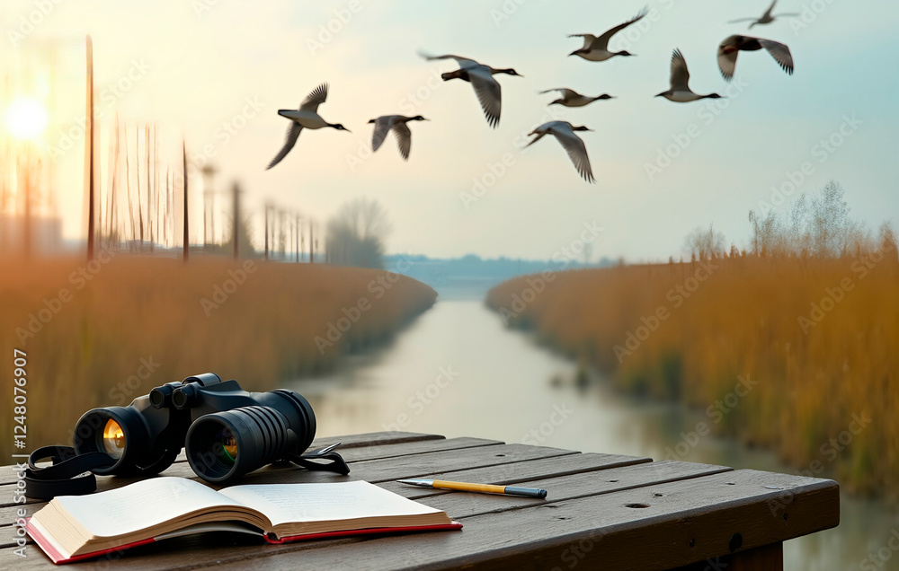 Bird watching station: a cozy corner for eco-tourism Stock Photo ...