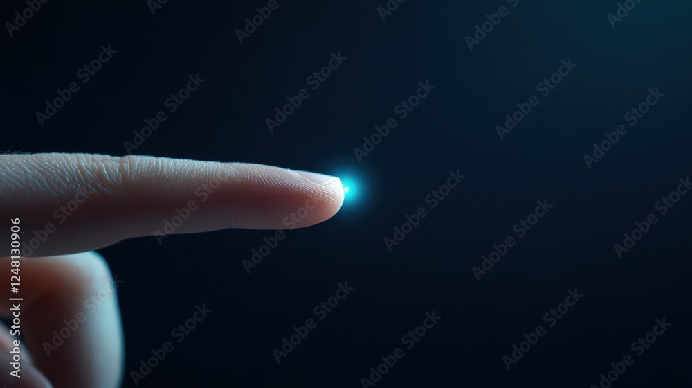 Illuminating touch, a finger's interaction with light, exploring themes ...