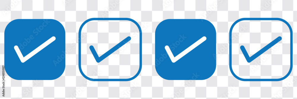 right mark icon set vector, on white background editable, checkmark ...