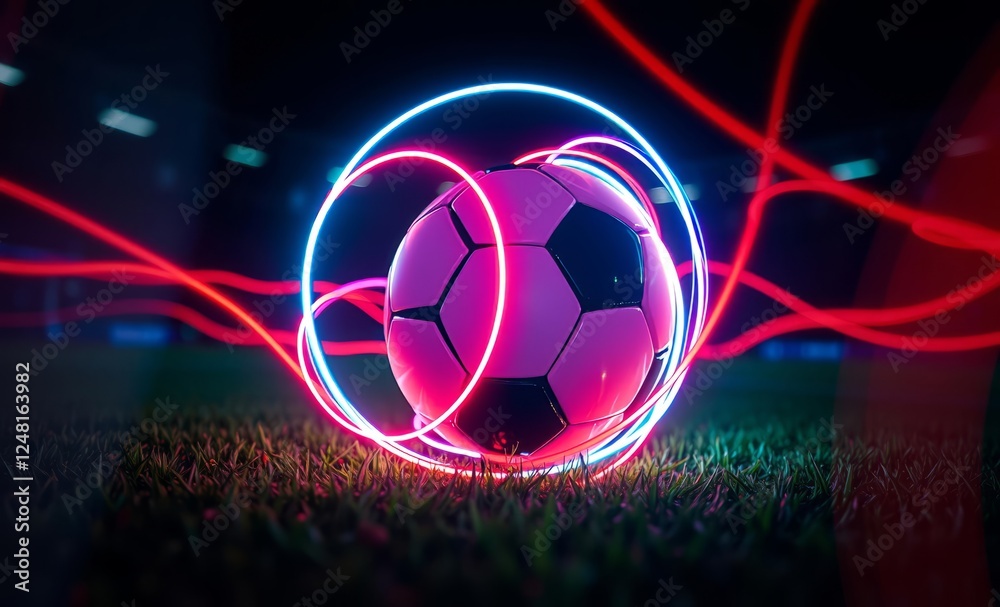 Dazzling 4k wallpaper image featuring a soccer ball enveloped in ...