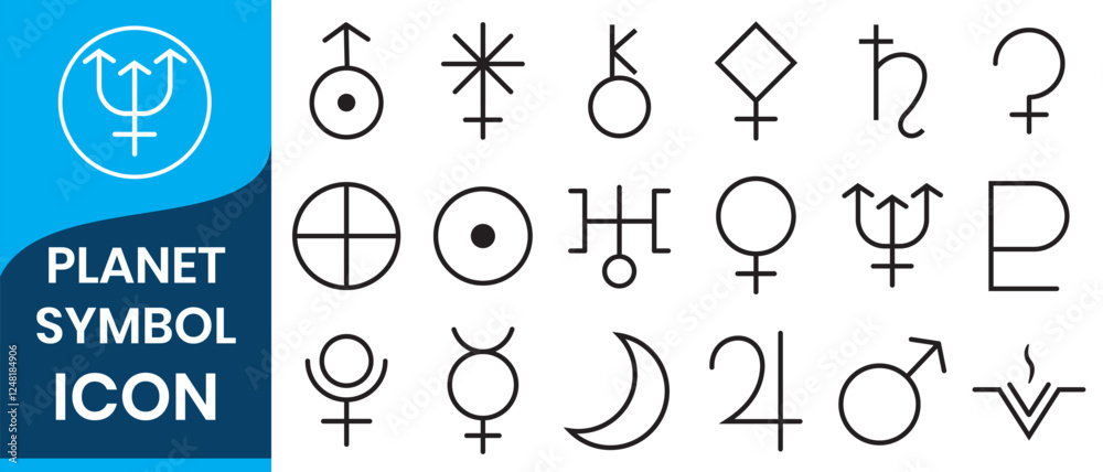 Image vectorielle Stock Planet symbol. Zodiac and astrology symbols of ...
