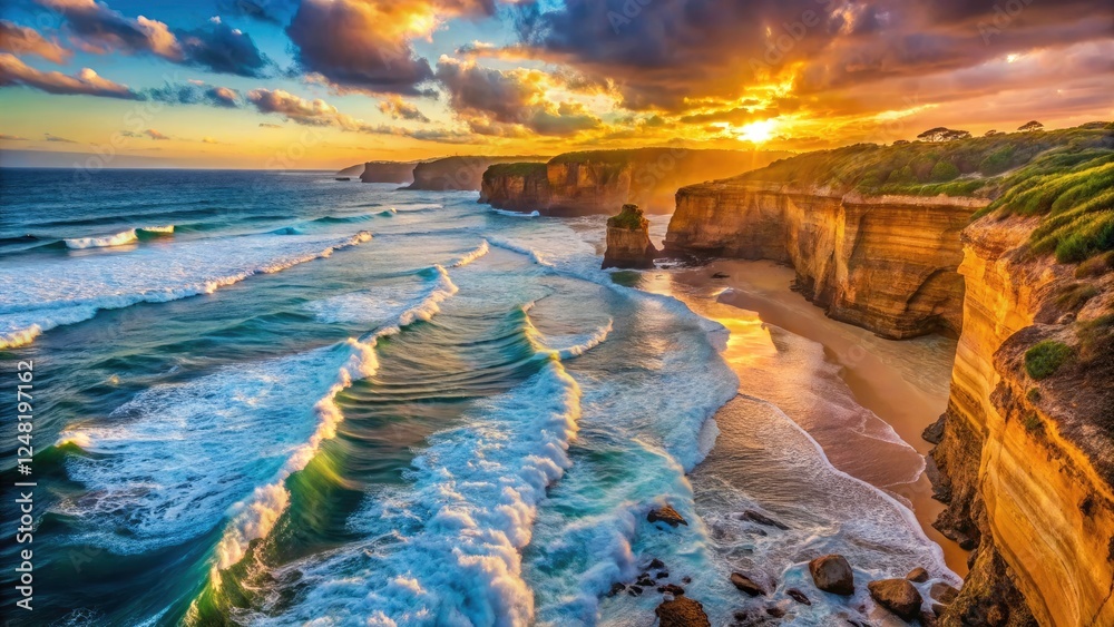 Stunning ocean sunrises paint dramatic cliffs and sandy beaches in ...