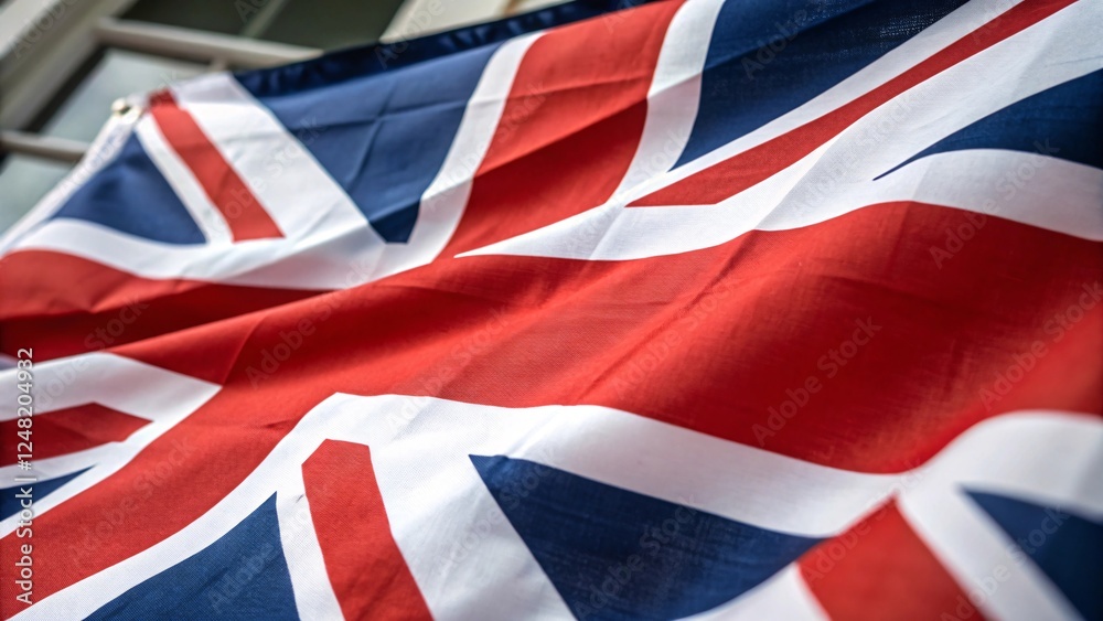 Union Jack Flag Fluttering Proudly: A Symbol of British Identity Stock ...