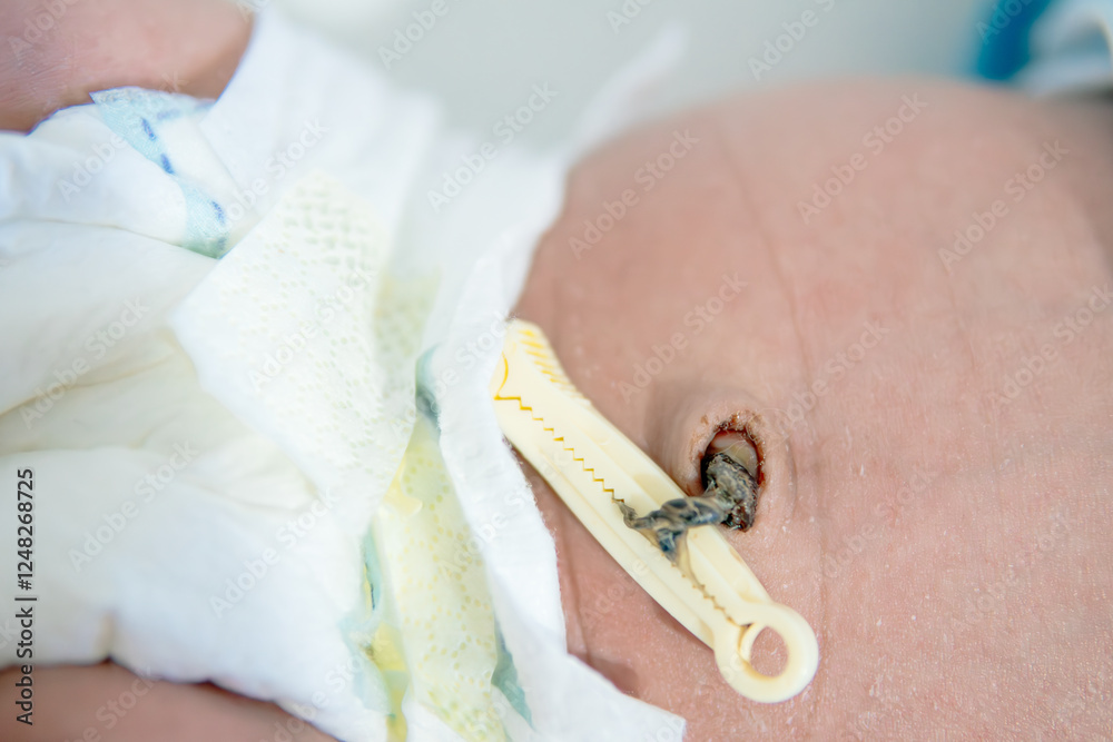 umbilical cord of newborn baby infected with hospital bacteria in ...
