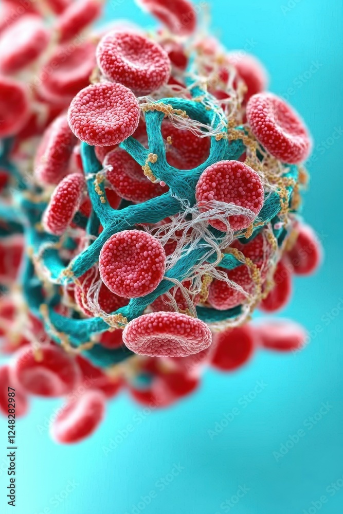 Microscopic view of clot formation in blood vessels ischemic stroke ...