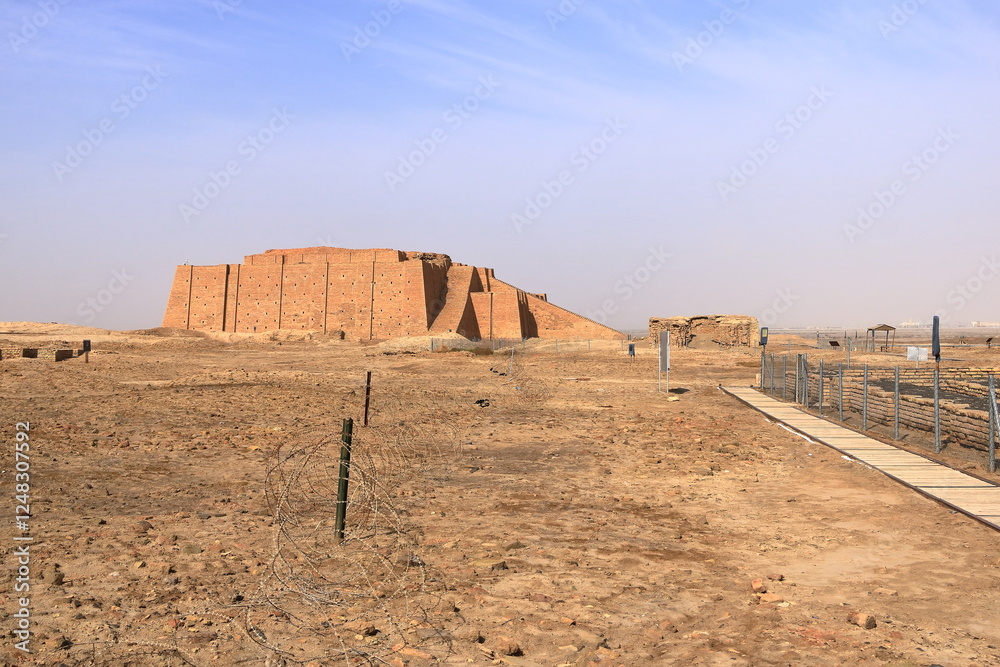 restored ziggurat in ancient Ur, sumerian temple, Iraq Stock Photo ...