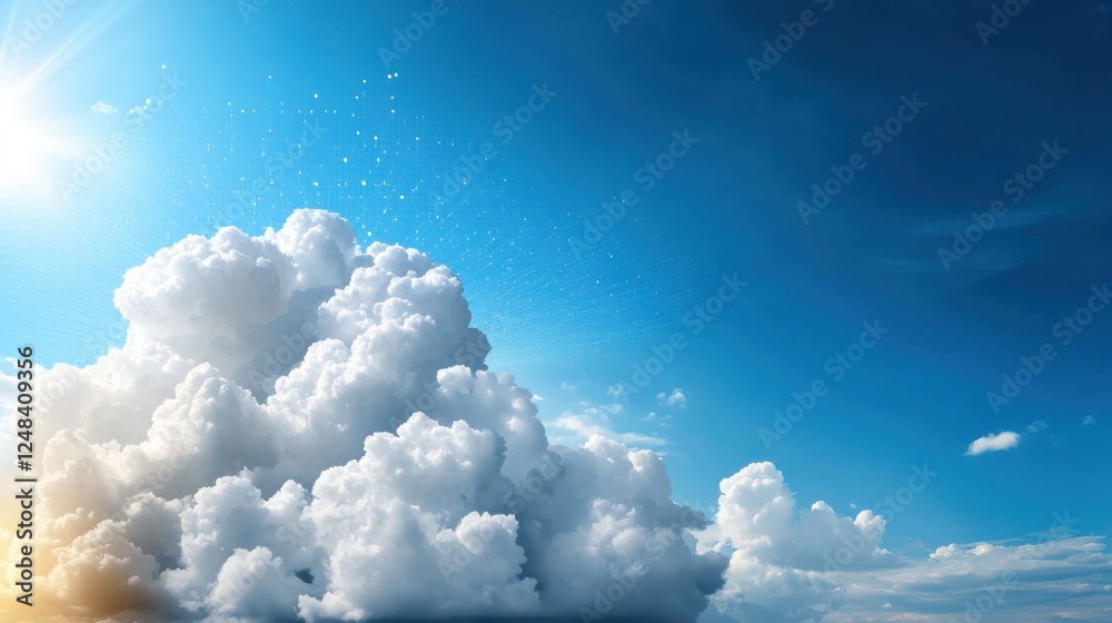 A high tech conceptual image depicting an AI powered weather forecasting system showcasing a ...