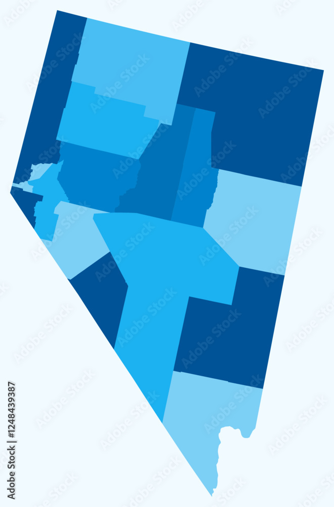 Vector de Stock Map of Nevada with counties. Just a simple state border ...