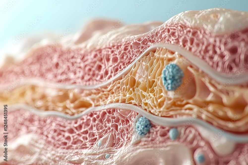 Intricate macro illustration showcasing the various layers of human ...