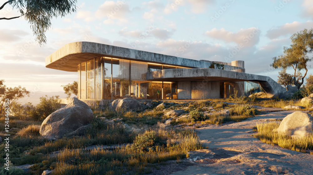 360 degree full panorama environment map of concrete exterior ...