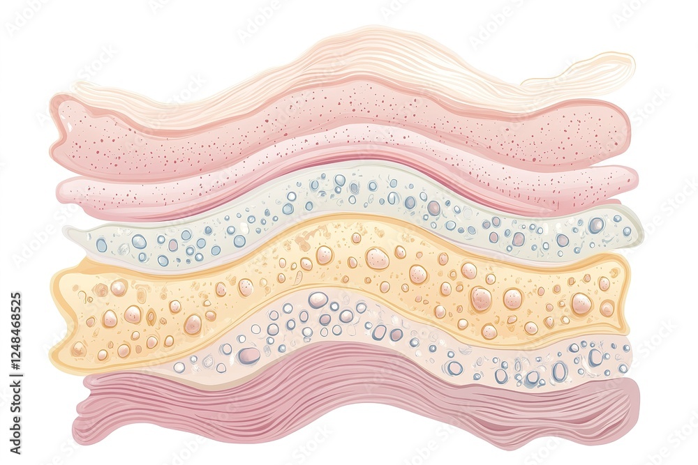 Diagram showcasing the three main layers of human skin: epidermis ...
