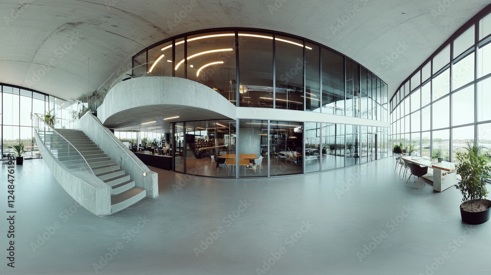 360 degree full panorama environment map of modern industrial ...