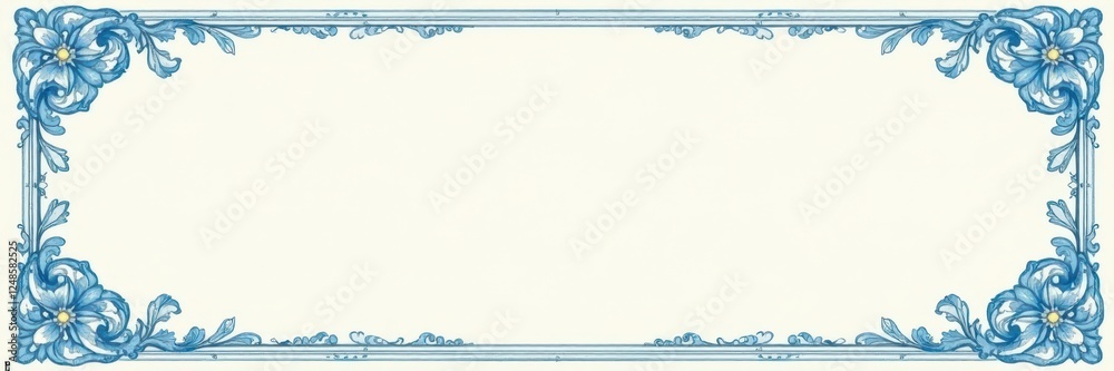 Intricate light blue floral border, classic certificate backdrop ...