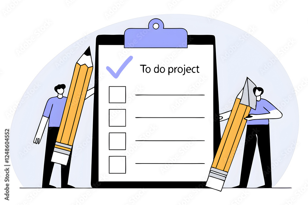 checklist to complete project task, accomplish work checkmark, todo list clipboard or project ...