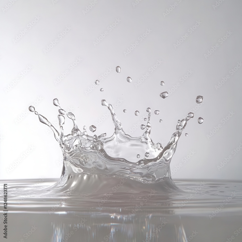 Dynamic Water Splash Isolated on White Background, High-Impact Visual ...