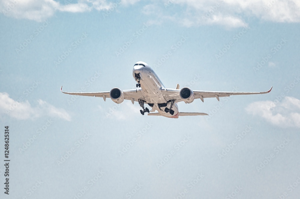 Madrid, Spain; 05-24-2024:Airbus A350 model aircraft of the Spanish ...