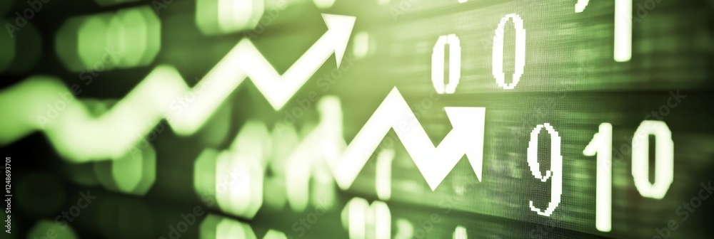 Stock Market Trend Analysis Graphic - A dynamic green chart ...