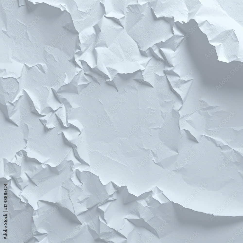 Textured white crumpled paper background creating a dynamic visual ...