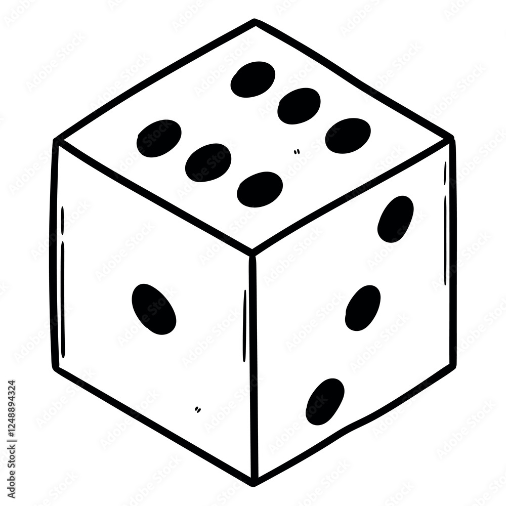 Hand drawn doodle die on a white background. Stock Vector | Adobe Stock