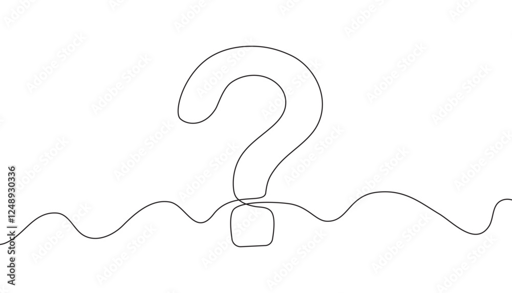 One continuous line drawing of question mark. question mark line ...