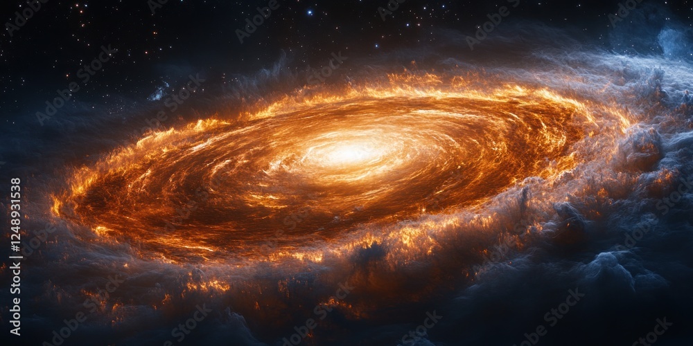 Cosmic Nebula and Stars in a 360 Degree Space Background ...