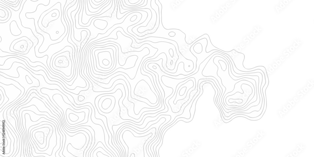 Abstract modern stripe dynamic curve topo map design White background ...