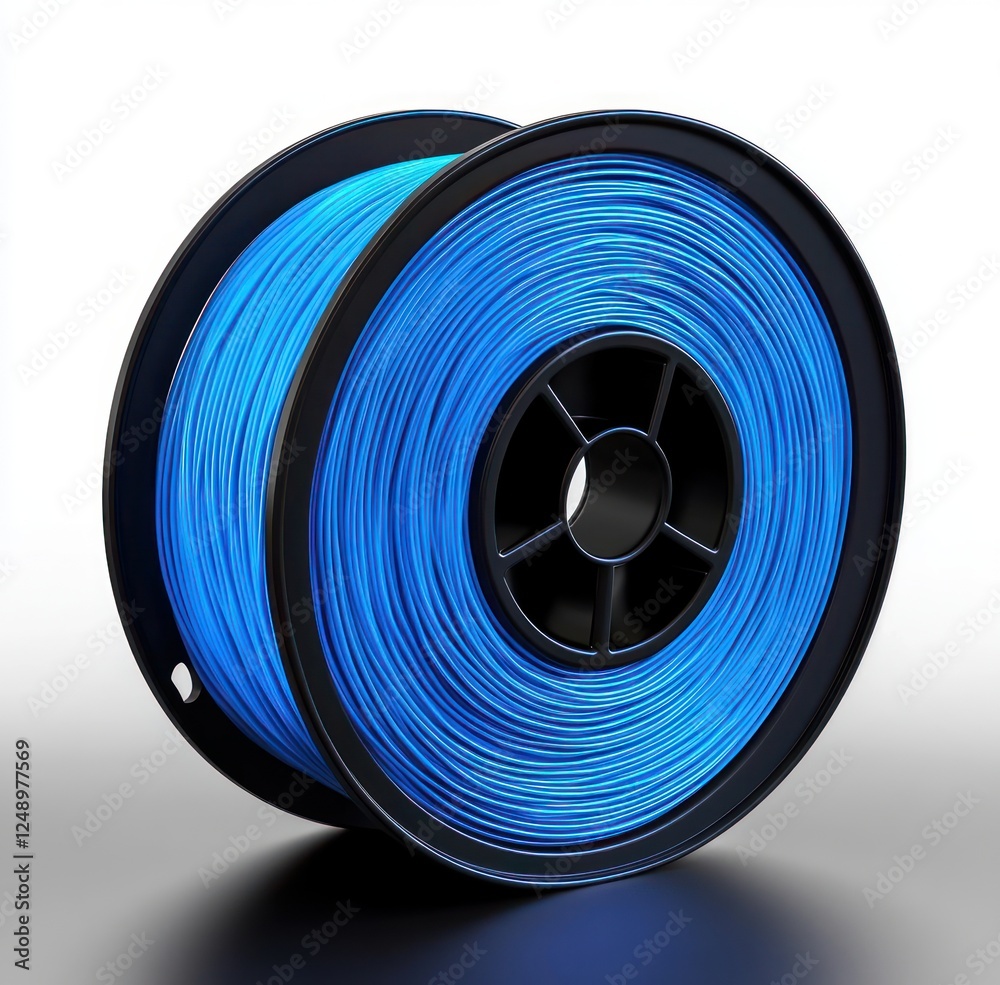 Blue 3D Printing Filament Spool High Detail Realistic Image in ...
